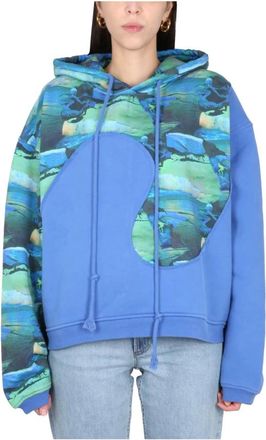 ERL Erl, Femme, Sweatshirts et sweats &agrave; capuche, Multicolore, Taille: 42 FR Hood With Drawstring Prin