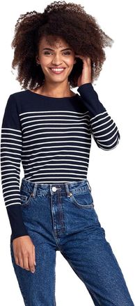 Armor Lux Damen Shirt im Marine-Stil Arzal aus Leichter Baumwolle Pullover, Rich Navy/Wei&szlig;, 48