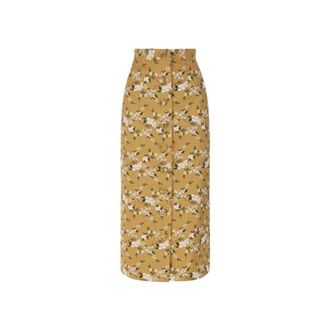 Erdem Floral Embroidered Gainor Button Down Skirt Size S