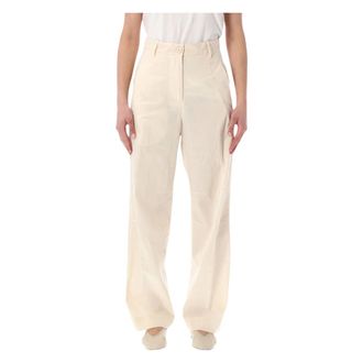 Dries Van Noten High-Waist Straight Hosen - - Trousers - Damen - Beige - S