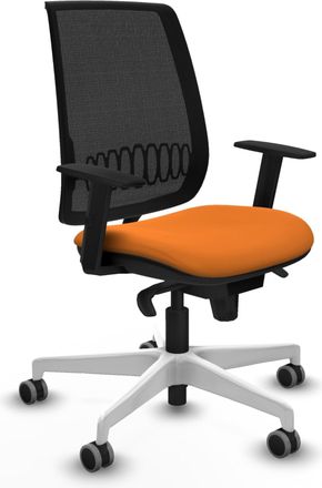 Piqueras y Crespo Alares B&uuml;rostuhl mit 1D-Armlehnen, h&ouml;henverstellbare Lendenwirbelst&uuml;tze, ausgestattet mit Sincro 5 Positionen und injiziertem Schaumstoff, Schwarz/Ora