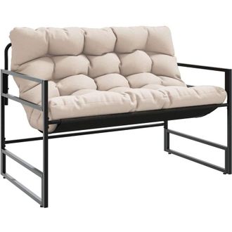 vidaXL Gartenbank mit Kissen Taupe 113 cm Stahl vidaXL