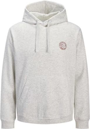 Jack & Jones Jjalliance Sweat &agrave; Capuche, Blanc-Gris, XL
