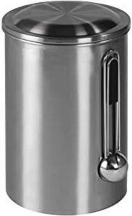 XAVAX Kaffeedose mit Dosierlöffel (luftdichte Aromadose für 1kg Kaffeebohnen, Kaffeebehälter aus Edelstahl, Vorratsdose zur Aufbewahrung von Bohnen) silber