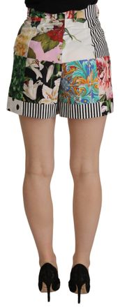 Dolce & Gabbana Womens Multicolor High Waist Hot Pants Shorts Cotton