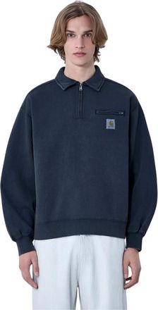 Carhartt Work in Progress Homme, Sweatshirts et sweats &agrave; capuche, Bleu, Taille: 2XL Half Zip Detroit SweaT-shirt
