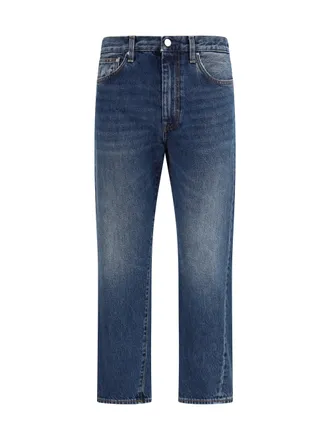 Toteme Womens Jeans Twisted Seam Washed Blue Cotton