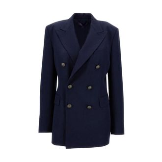 Ralph Lauren Wollblazer mit doppelter Knopfleiste - - Jackets - Damen - Blau - XS
