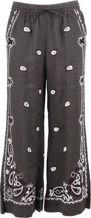 P.A.R.O.S.H. P.a.r.o.s.h., Femme, Pantalons, Vert, Taille: 42 FR Pantalone C/Ricamo