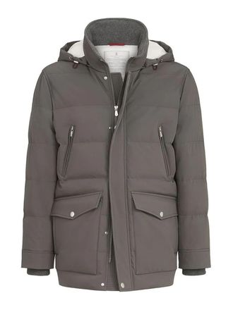 Brunello Cucinelli Blouson Rembourr&eacute; - Gris