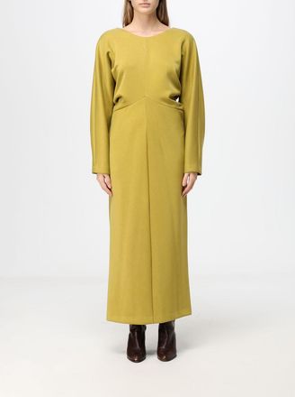 Meimeij Robe longue fourreau &agrave; manches longues en cr&ecirc;pe avec col rond