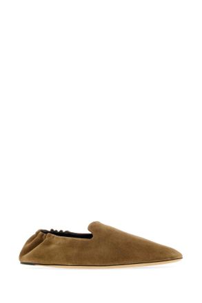 The Row Mens Camel Suede Casa Loafers Cigare Slippers Flat Shoes