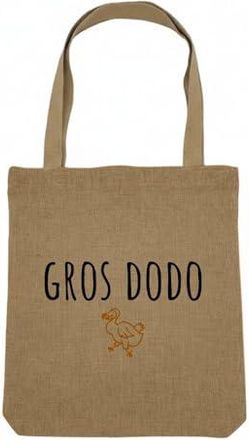 Fabulous Sac Shopping Tote Bag Aspect Lin - Gros Dodo Blague Humour Animal Insomnie - Sac de Courses Toile Epaisse 360g Beige Naturel Cabas Port&eacute; Epaule Solide