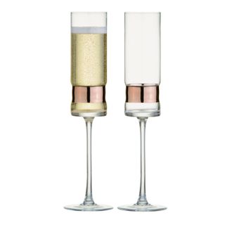 Anton Studio Designs SoHo Handgefertigte Champagnerfl&ouml;ten Perfektes Partygeschirr f&uuml;r Hochzeiten und Feiern - 200 ml - Bronze - Set mit 2 eleganten Champagnergl&auml;sern