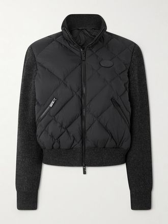 Burberry Daunenjacke Aus Einer Gerippten Wollmischung Und Gestepptem Shell - Schwarz