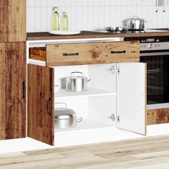 vidaXL Vidaxl - Armoire de cuisine Lucca vieux bois bois ing&eacute;nierie