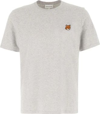Maison Kitsun&eacute; Homme, Tops, Gris, Taille: S Fox Head Regular Tee-Shirt