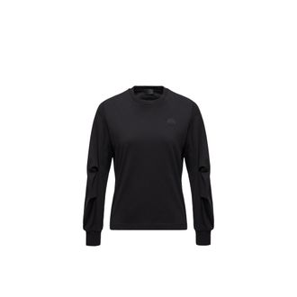 Moncler Moncler T-shirt &Agrave; Manches Pliss&eacute;es En Coton, Femme, Noir, Taille: Xl