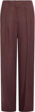 Marella Femme, Pantalons, Brun, Taille: 40 FR Pantalone in Lino Lavato