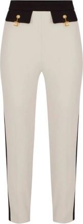 Elisabetta Franchi Femme, Pantalons, Multicolore, Taille: 46 FR Pantalon Bicolore en Cr&ecirc;pe Double &Eacute;paisseur