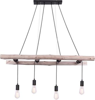 Globo Lighting Luminaire suspendu vintage échelle en bois suspension lampe plafonniers salon éclairage Globo 15348-4
