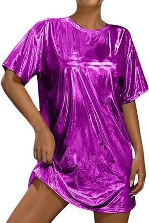 Generic Tee Shirt Femme Sport Loisirs Chic T-Shirts Haut &Agrave; Manches Courtes Ete Loose Basic Tee-Shirt Grande Taille Confortable Col en Rond Top Blouse Manche C