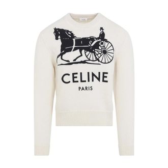 Celine Wei&szlig;er Kaschmirpullover - - Knitwear - Herren - Wei&szlig; - L