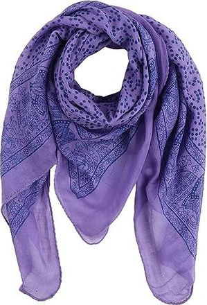 Freak Scene Echarpe en coton - éléphant - violet bleu - tissu carré