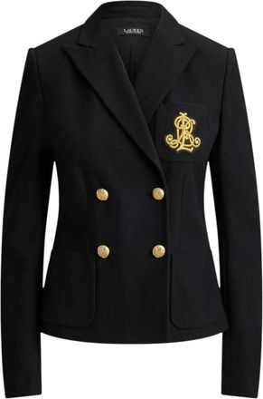 Ralph Lauren Blazer Piqu&eacute; Double Boutonnage - Femme - Vestes - Noir - Taille: 40 FR