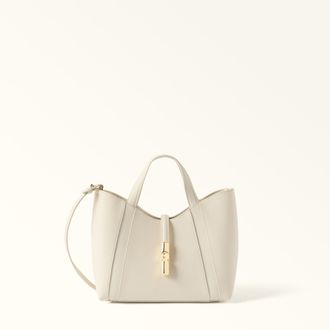 Furla Goccia Schultertasche S Panna Wei&szlig; Night-kalbsleder + Sidney-kalbsleder Damen