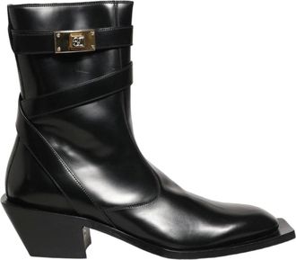 Dolce & Gabbana Homme, Chaussures, Noir, Taille: 44 EU DG Plaque Mid Calf Bottes