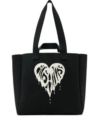 AllSaints grand cabas Izzy &agrave; imprim&eacute; coeur - Noir