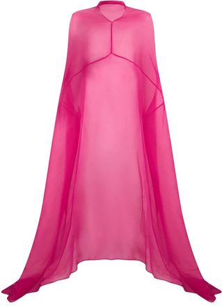 Dries Van Noten Femme, Robes, Rose, Taille: 40 FR Maxi Robe en Soie Transparente