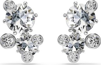 Swarovski Constella Ohrstecker, Rundschliff, Weiß, Rhodiniert