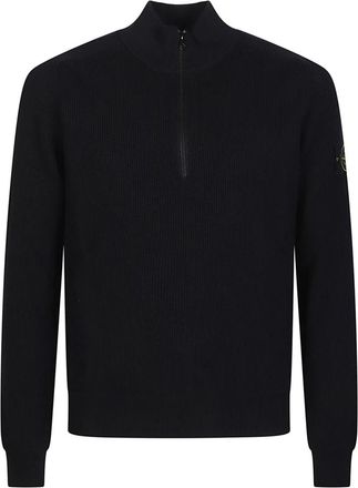 Stone Island Homme, Pulls, Bleu, Taille: L Pull Basique Demi-Zip