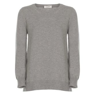 KANGRA Femme, Pulls, Gris, Taille: 42 FR Pull en laine de cachemire, Col rond, Manches longues