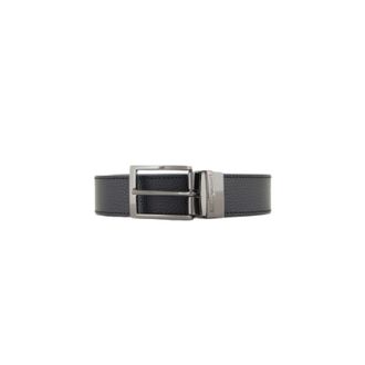 Emporio Armani Ceinture en cuir grain&eacute; - unisex - Accessoires - Bleu - Taille: ONE Size