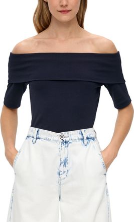 s.Oliver Stretchiges Rippshirt mit Carmen-Ausschnitt