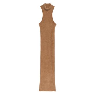 A Paper Kid Femme, Robes, Brun, Taille: 38 FR Abito Lungo In Maglia Peluche