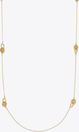 Tory Burch Long Icon Pav&eacute; Interlocking Necklace