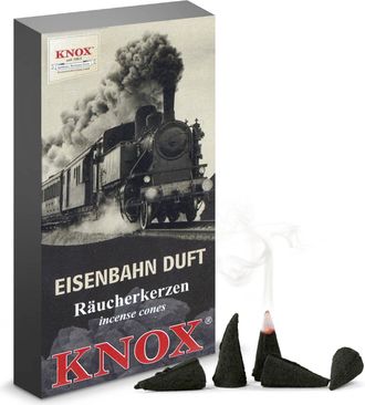 Rudolphs Schatzkiste R&auml;ucherkerzen Knox Eisenbahn Duft(24) BxHxT 6,5x12x2cm NEU R&auml;ucherkegel Duftkerzen