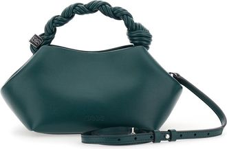 Ganni Womens Handbag With Leather Details Green Handbags Hand Bags