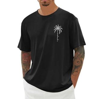 Generic T-shirt d&eacute;t&eacute; pour homme - Col rond - Manches courtes - Avec imprim&eacute; ville - Chemises basiques - Chemises d&eacute;contract&eacute;es - T-shirts de sport, Noir, XXL