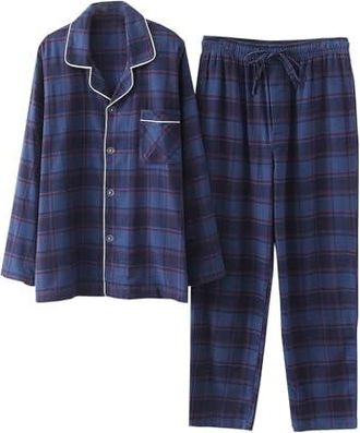 Generic Ensemble de pyjama pour homme en coton tiss&eacute; avec cordon de serrage avec haut et pantalon/bas 550 pour homme, E, XXL