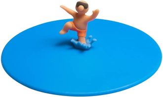 Lurch 210889 Mein Deckel Splash Freddy Freestyle, Glasabdeckung aus 100% BPA-freiem Premium-Platin-Silikon, Ø 10,5cm, Blau