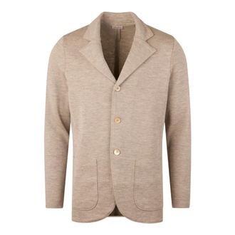 Stenstr&ouml;ms Milano Gestrickter Merino Blazer - - Jackets - Herren - Beige - L
