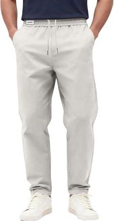 Generic Pantalon de loisirs pour homme - Coupe ajust&eacute;e - Avec taille &eacute;lastique - Jambe droite - Pantalon daffaires l&eacute;ger - Classique - D&eacute;contract&eacute; - Pantalon 