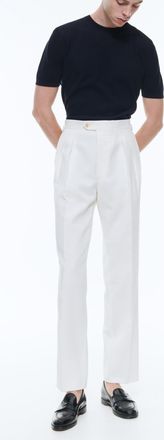 Fursac Pantalon &agrave; pinces en laine et coton - Taille 46 - Homme