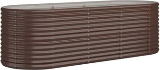 vidaXL Lit sur&eacute;lev&eacute; de jardin Acier enduit de poudre marron