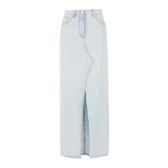 Msgm Distressed Maxi Rock - - Skirts - Damen - Blau - M